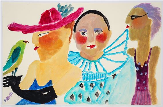 Ann Roberts Morley | 3 Figures with Parrot | MutualArt