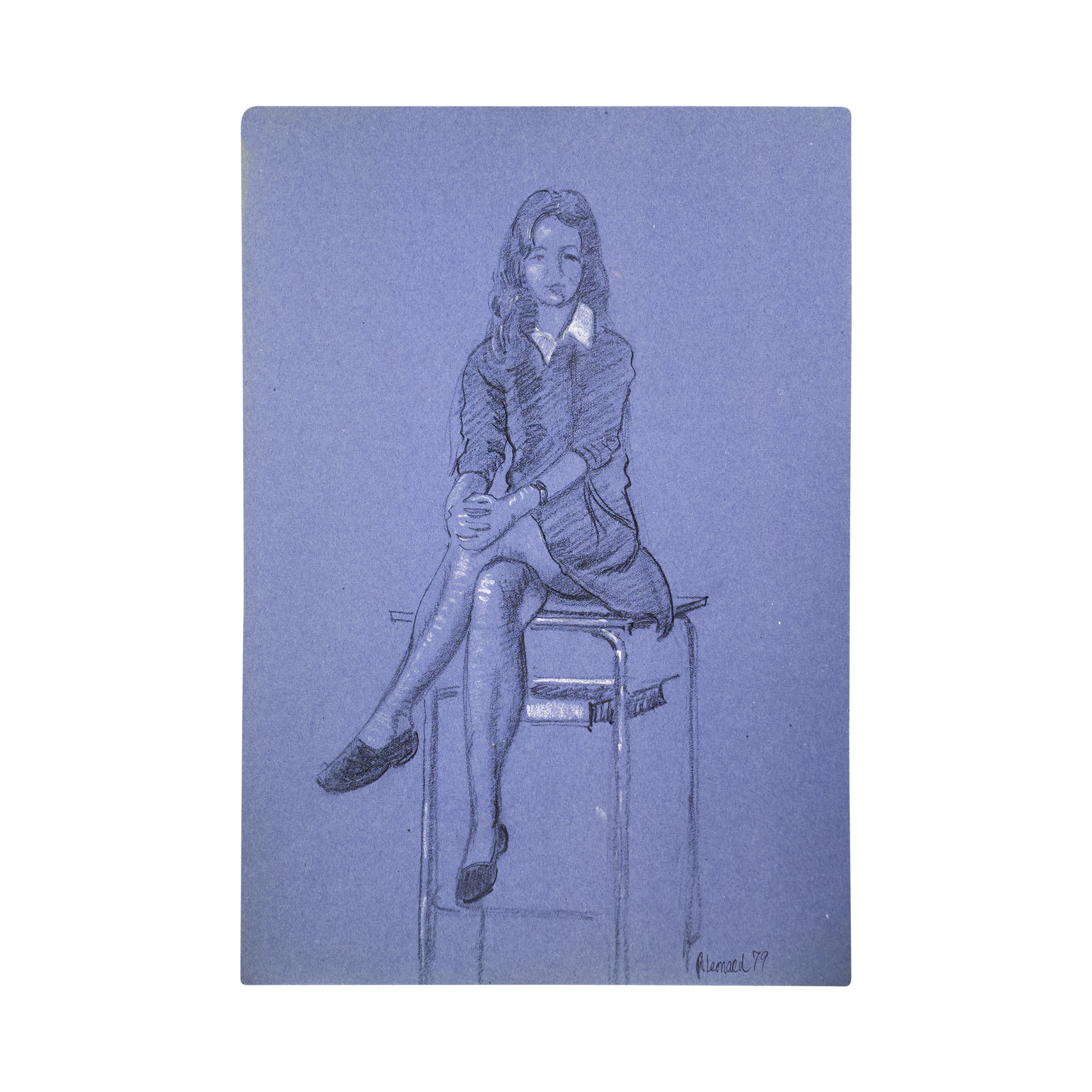 Patrick Leonard | Study of a Seated Female (1979) | MutualArt