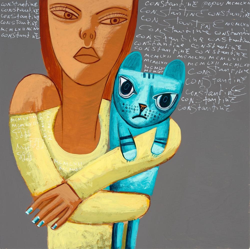 Constantine Popov | Woman and Cat | MutualArt