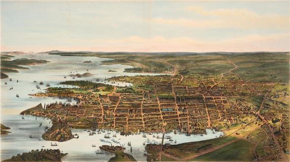 John Sands | Panorama of Sydney Looking East (Circa 1886) | MutualArt