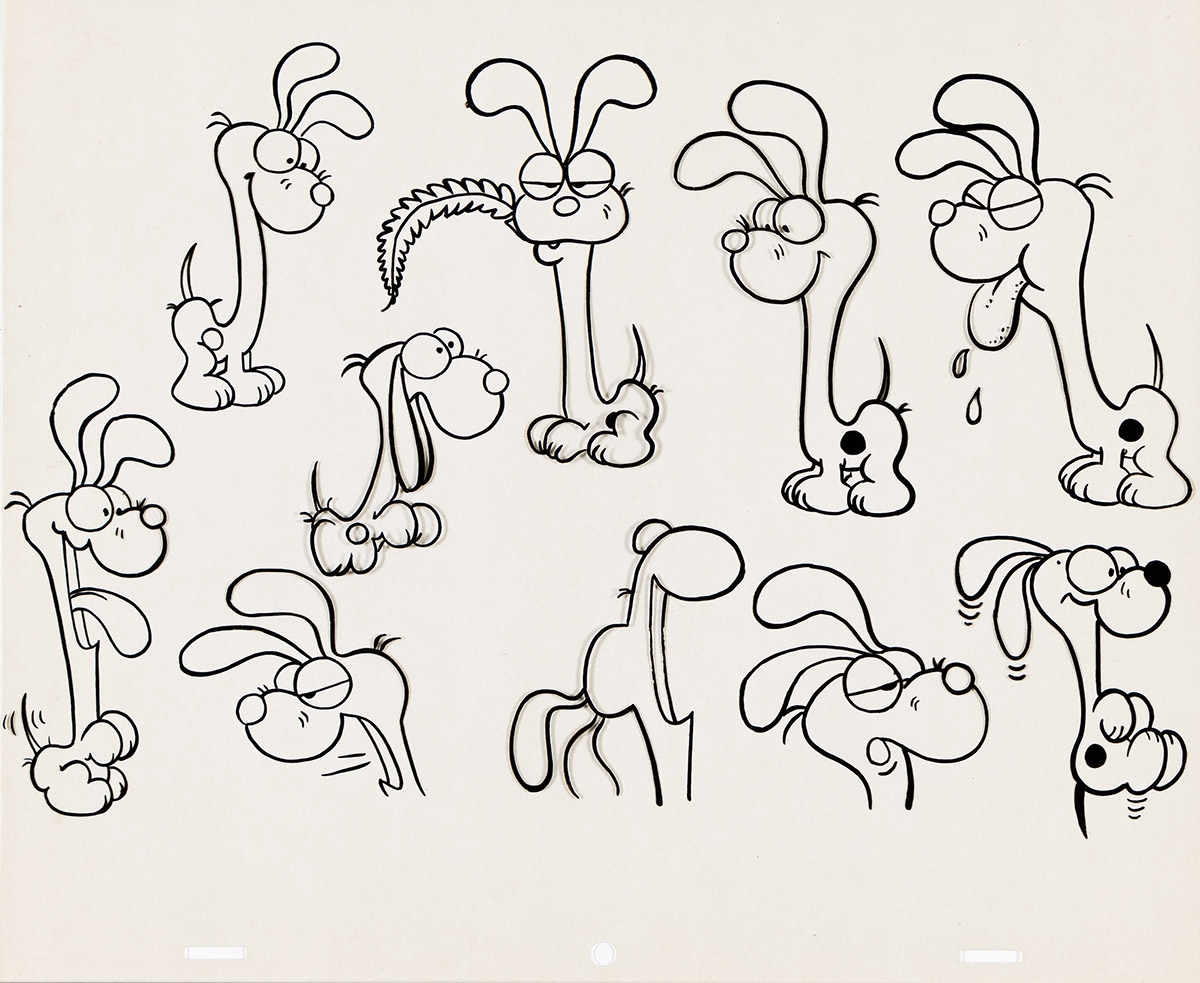 Jim Davis | Here Comes Garfield: Odie Animation Model Cel circa 1982 ...