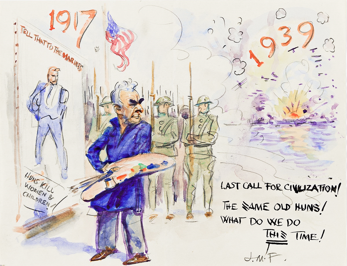 James Montgomery Flagg | Group of 29 WWII-era cartoons (Circa 1940 ...