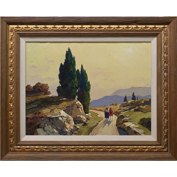 Gustave Vidal | UNTITLED (LADIES WALKING ON A SUNLIT ROADWAY) | MutualArt