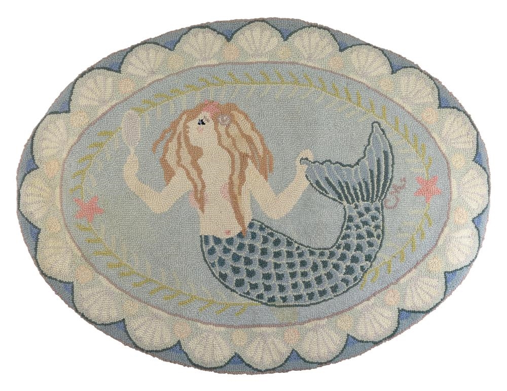 Claire Murray | CLAIRE MURRAY MERMAID PICTORIAL HOOKED RUG: 42 X 32 ...