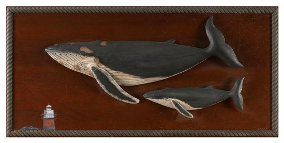 Roger Mitchell | ROGER MITCHELL HUMPBACK WHALE AND CALF PLAQUE | MutualArt