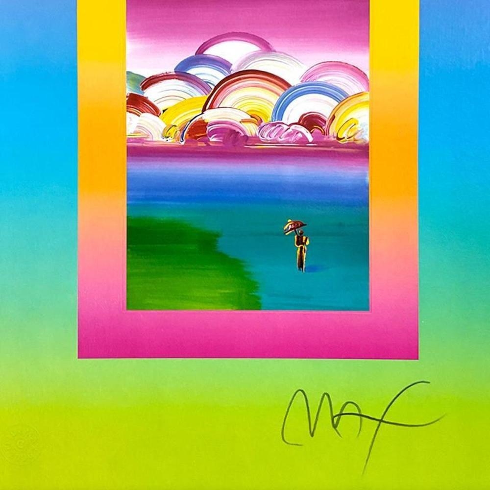 Peter Max | Umbrella Man with Rainbow Sky on Blends Framed Limited ...