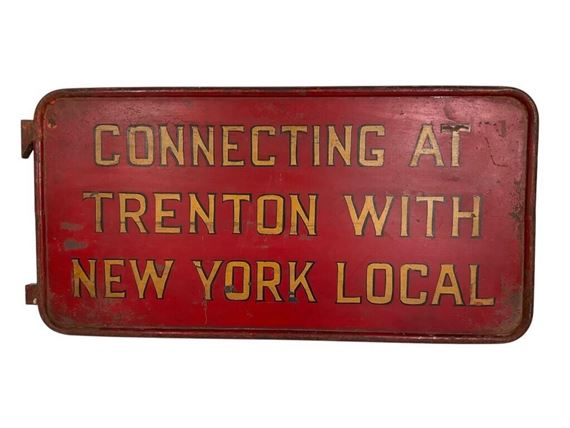 Directional | Vintage Double Sided Train Connection Sign | MutualArt