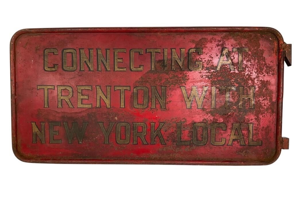 Directional | Vintage Double Sided Train Connection Sign | MutualArt