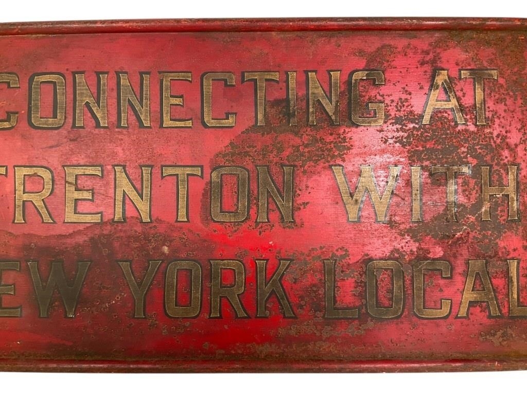 Directional | Vintage Double Sided Train Connection Sign | MutualArt