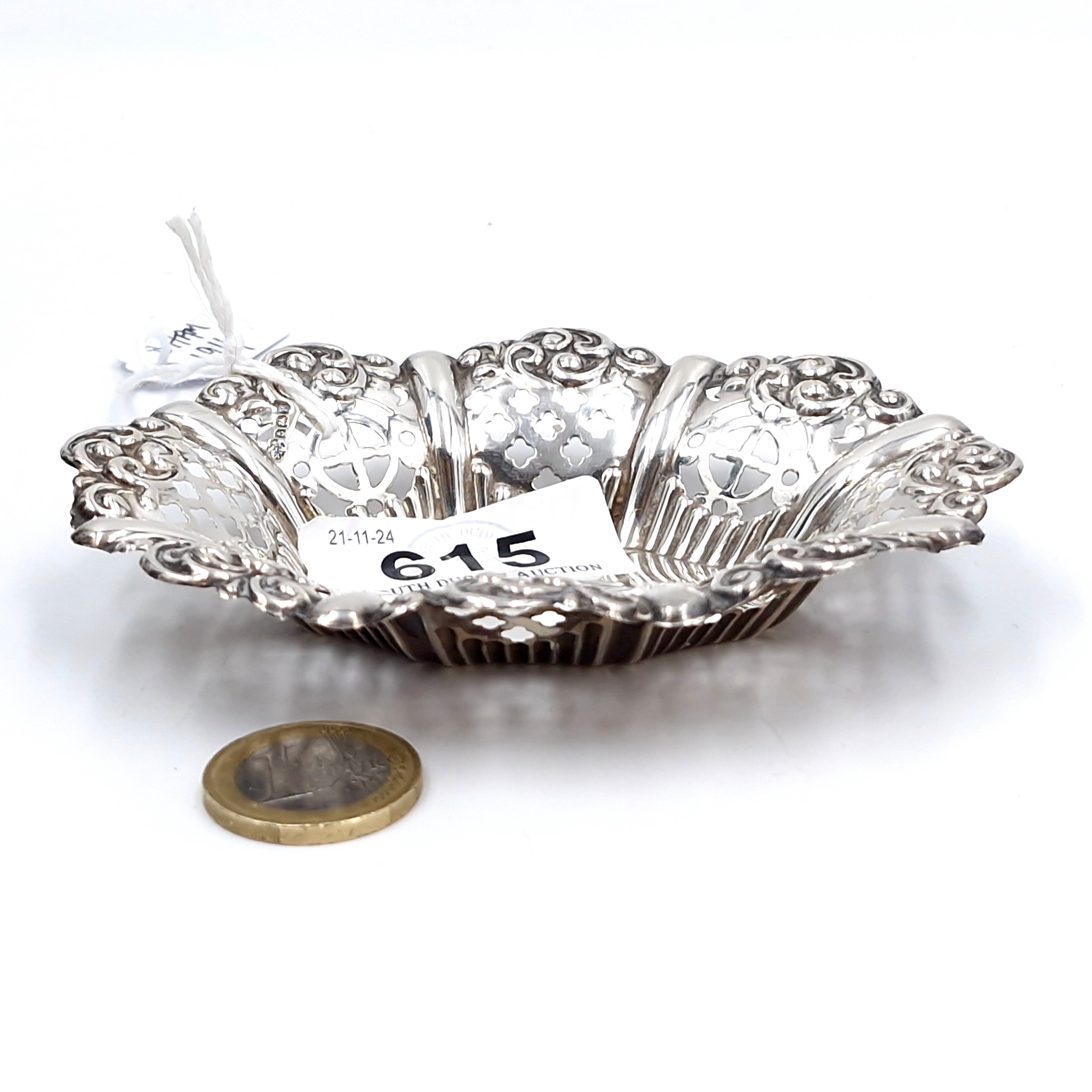 Sterling | A sterling silver pin dish hallmarked Birmingham - . Wei ...