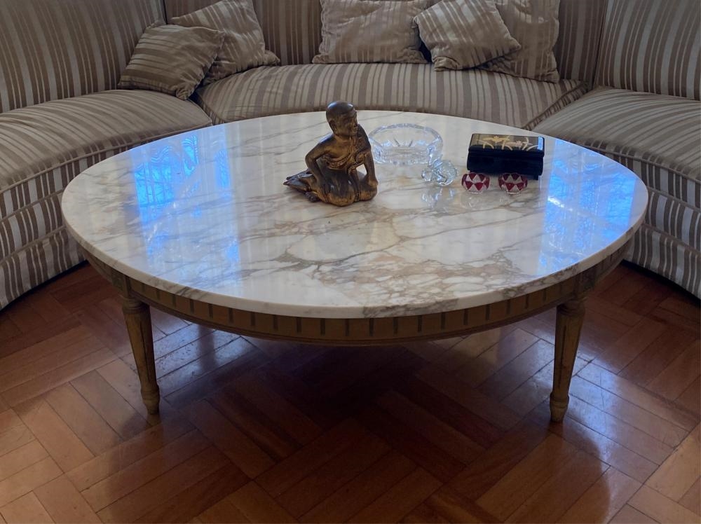 Wednesday | A Decor Associates Oval Marble Top Coffee Table | MutualArt