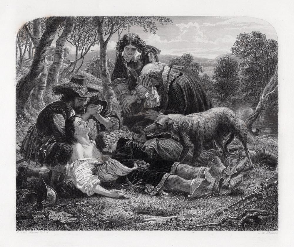 Joseph Noel Paton | JOSEPH NOEL PATON 1800s Engraving She Died in her ...