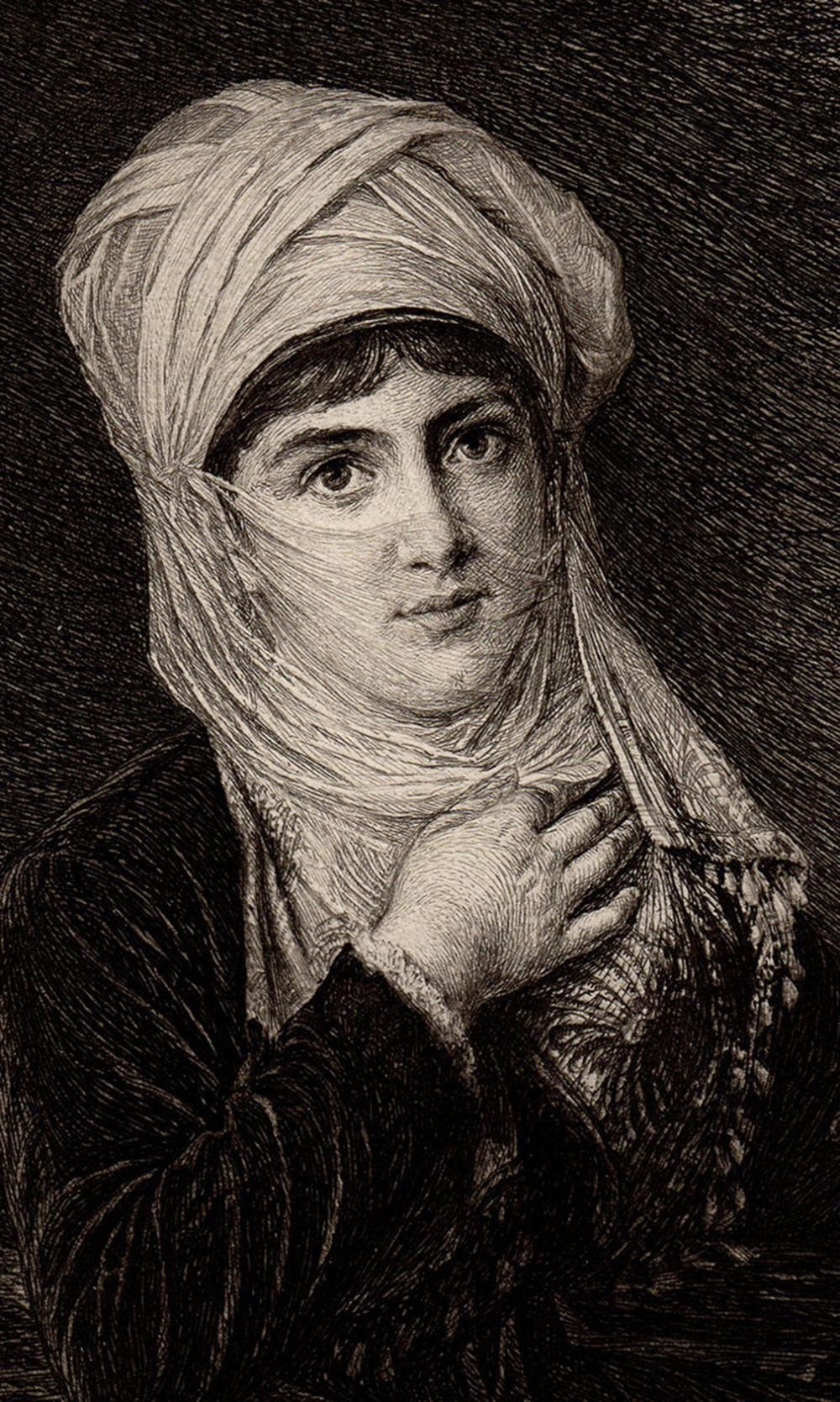 Ludwig Otto | Ludwig Otto Girl of Hydra 1883 etching | MutualArt