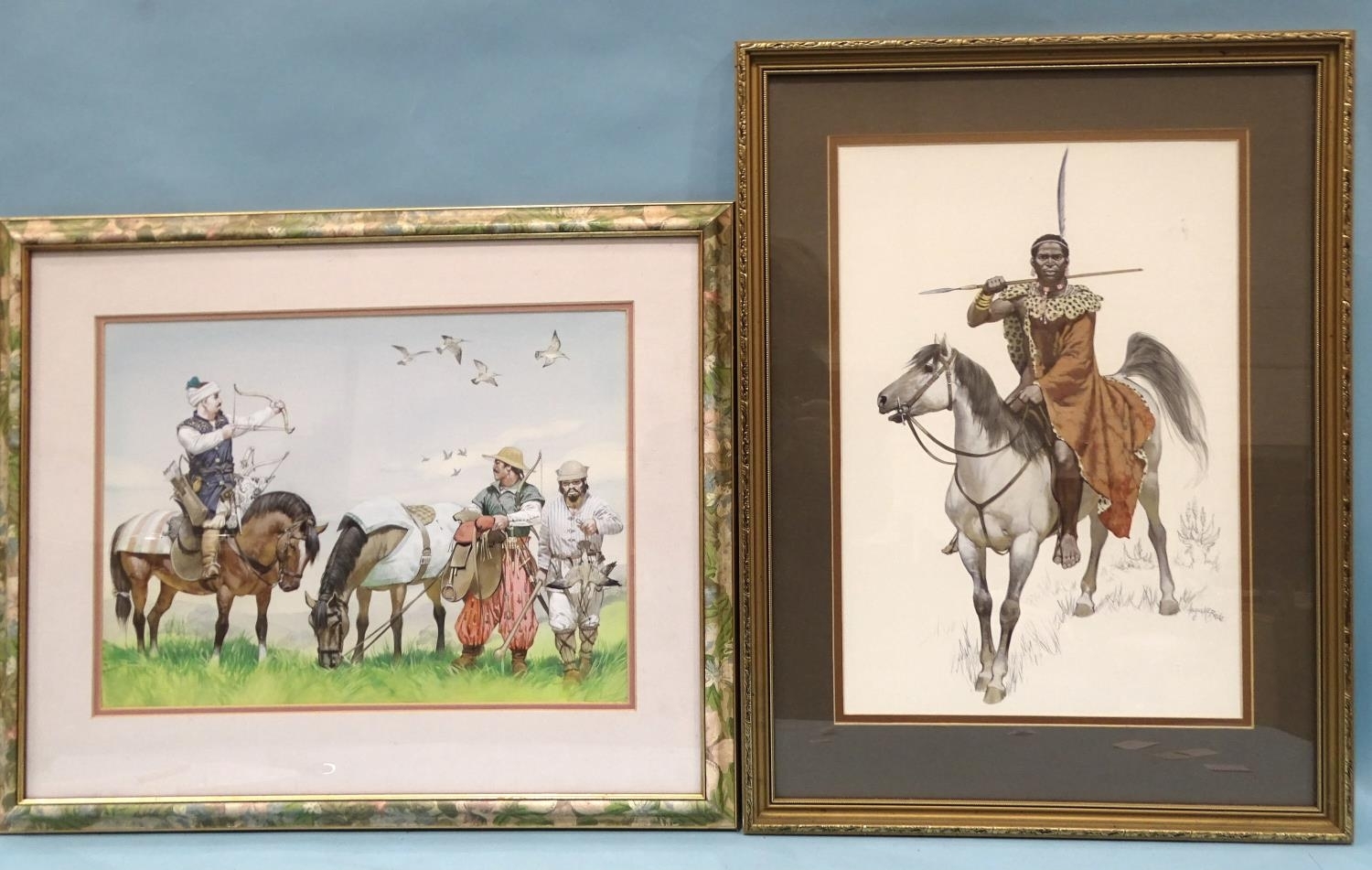 Angus McBride | AFRICAN WARRIOR ON HORSEBACK | MutualArt