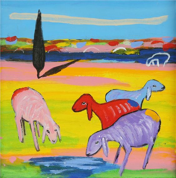 Menashe Kadishman | Flock of Sheep | MutualArt