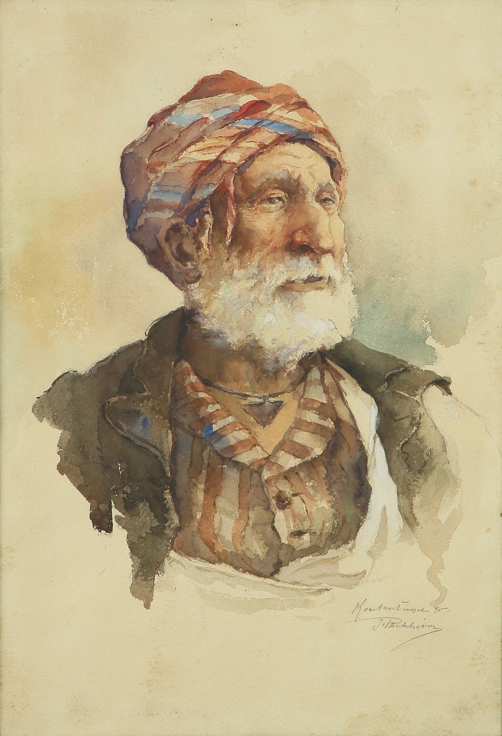 Józef Pankiewicz | A Figure with a Beard (1915) | MutualArt