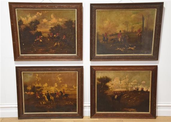 Alfred Steinacker | A set of four early 19th century oil on canvas ...