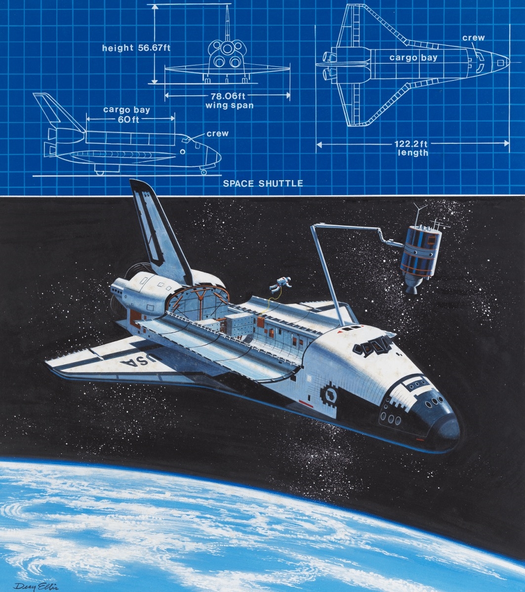 Dean Ellis | Space Shuttle Columbia Illustration (1992) | MutualArt