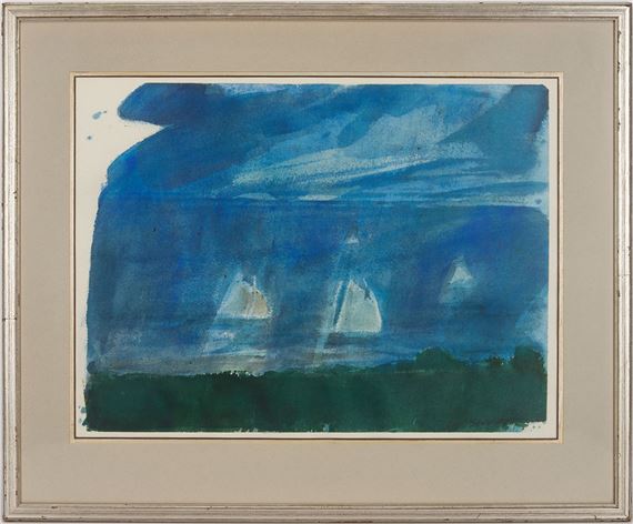 Carl Sublett | Carl Sublett Watercolor Coastal Scene with Sailboats (68 ...