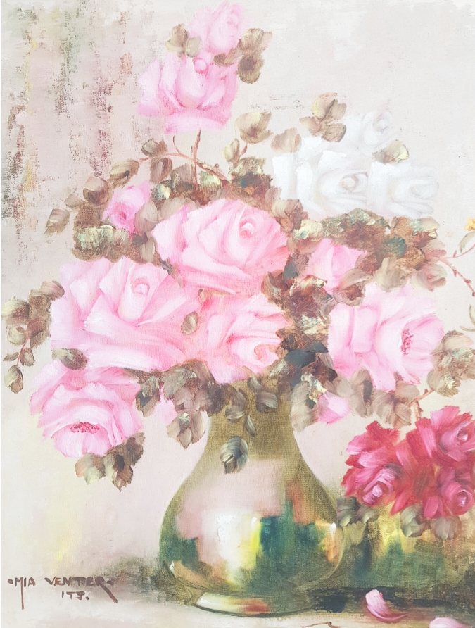 Mia Venter | BEAUTIFUL GILT FRAMED STILL LIFE OF FLOWERS OIL PAINTING ...