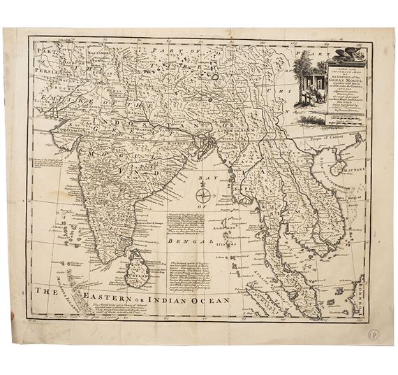 Emanuel Bowen | NUOVA ESATTA CARTA DELL' IMPERIO DEL GRAN MOGOL COLL ...