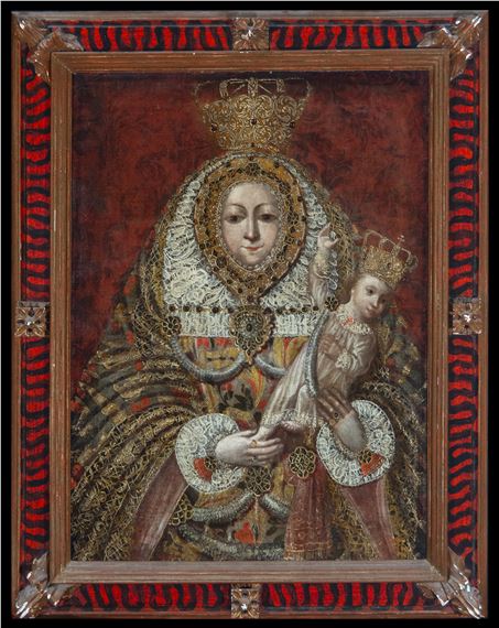 Cuzco School, 17th Century | Escuela Cuzqueña del siglo XVII - Virgen con el Niño | MutualArt