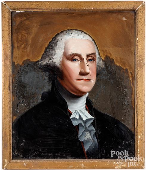 Georges Washington | Large George Washington reverse painting on glass ...