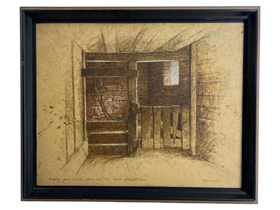 Tom Heflin | Signed Tom Heflin Mixed Media Horse Stall Art | MutualArt