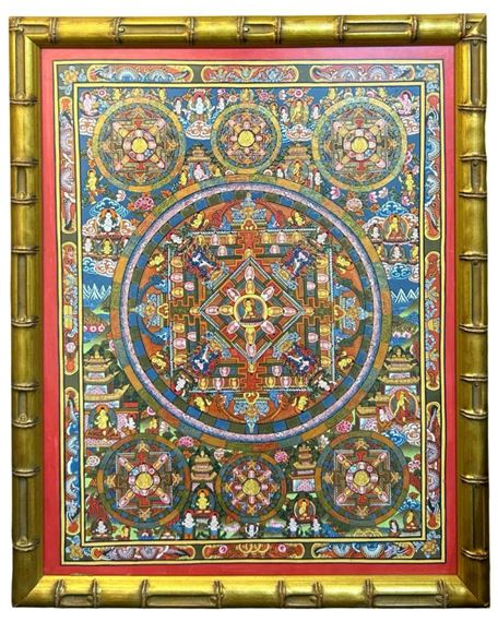 Enlightenment | Antique Buddha Mandala Thangka Mixed Media | MutualArt
