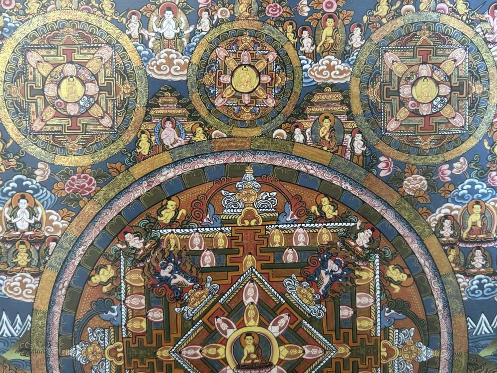 Enlightenment | Antique Buddha Mandala Thangka Mixed Media | MutualArt