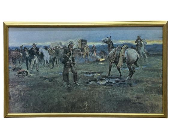 Charles Marion Russell | CM Russell Horse Landscape Giclee | MutualArt