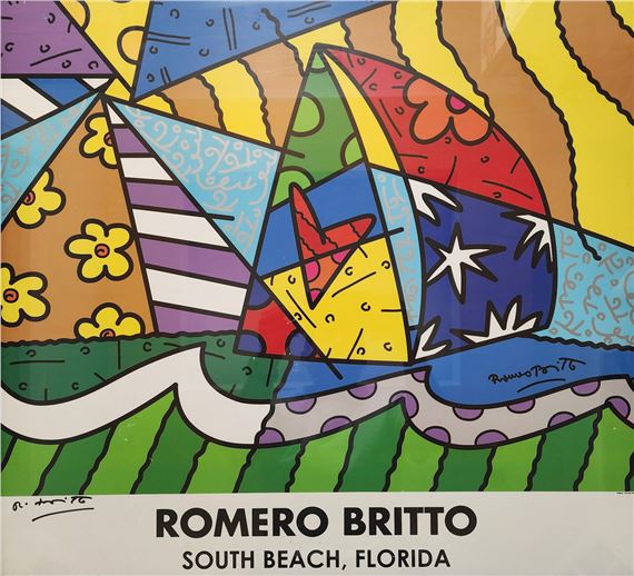 Romero Britto | Vintage ROMERO BRITTO Sailing Pop Art Giclee - Signed ...