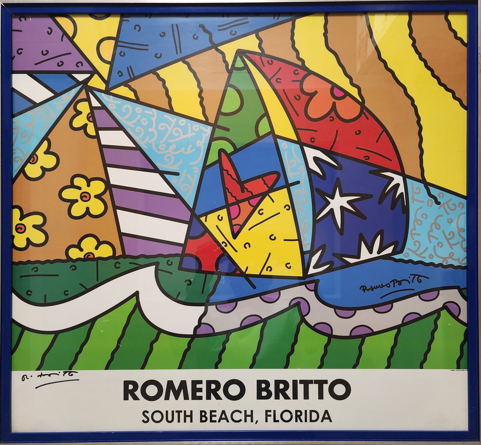 Romero Britto | Vintage ROMERO BRITTO Sailing Pop Art Giclee - Signed ...