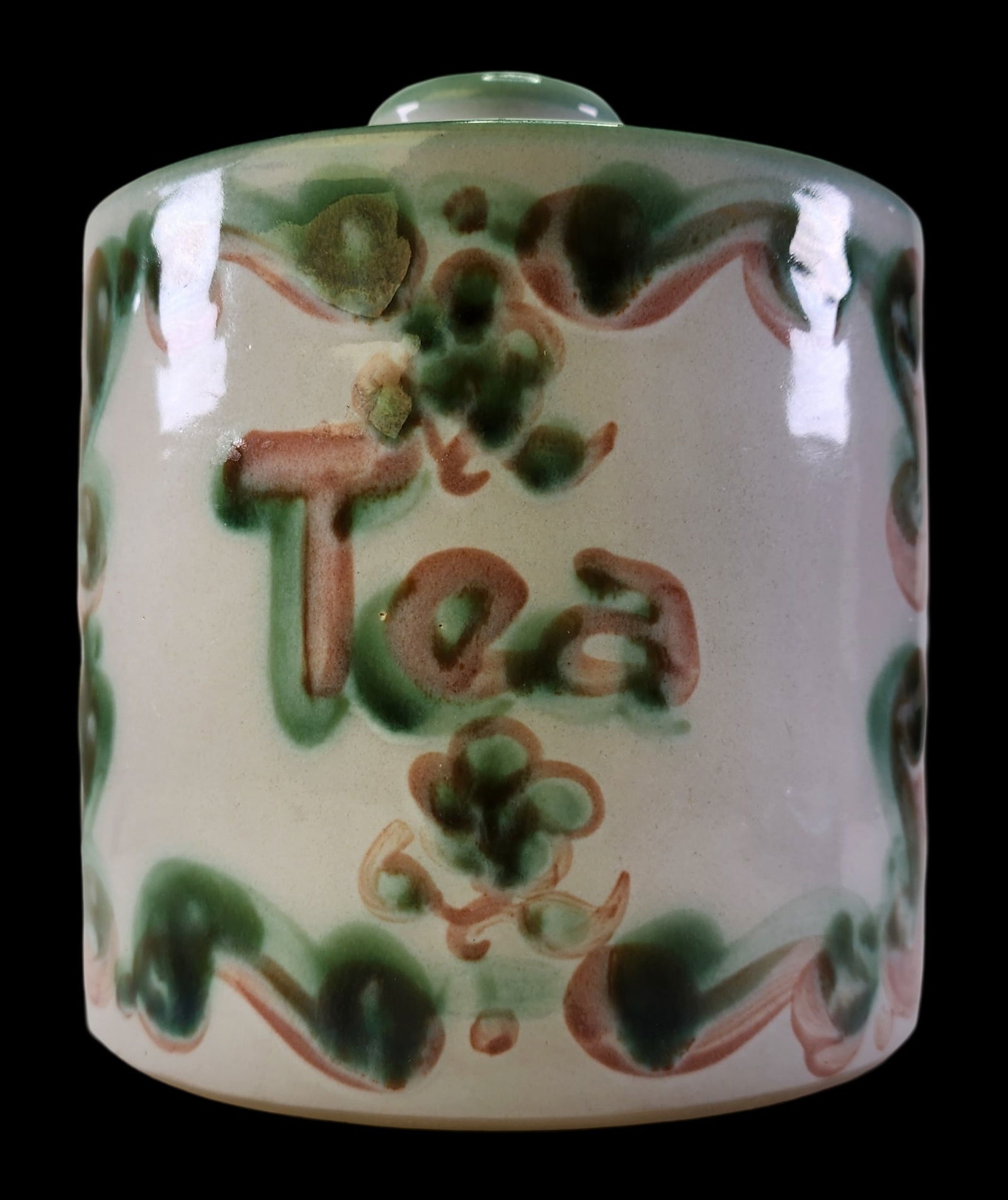 MARY ALICE HADLEY | Vintage MARY HADLEY Pink & Green Ceramic Tea Caddy ...