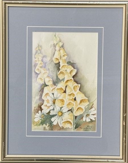 Kay McCartney | PRETTY KAY MCCARTNEY SIGNED FLORAL WATERCOLOR | MutualArt