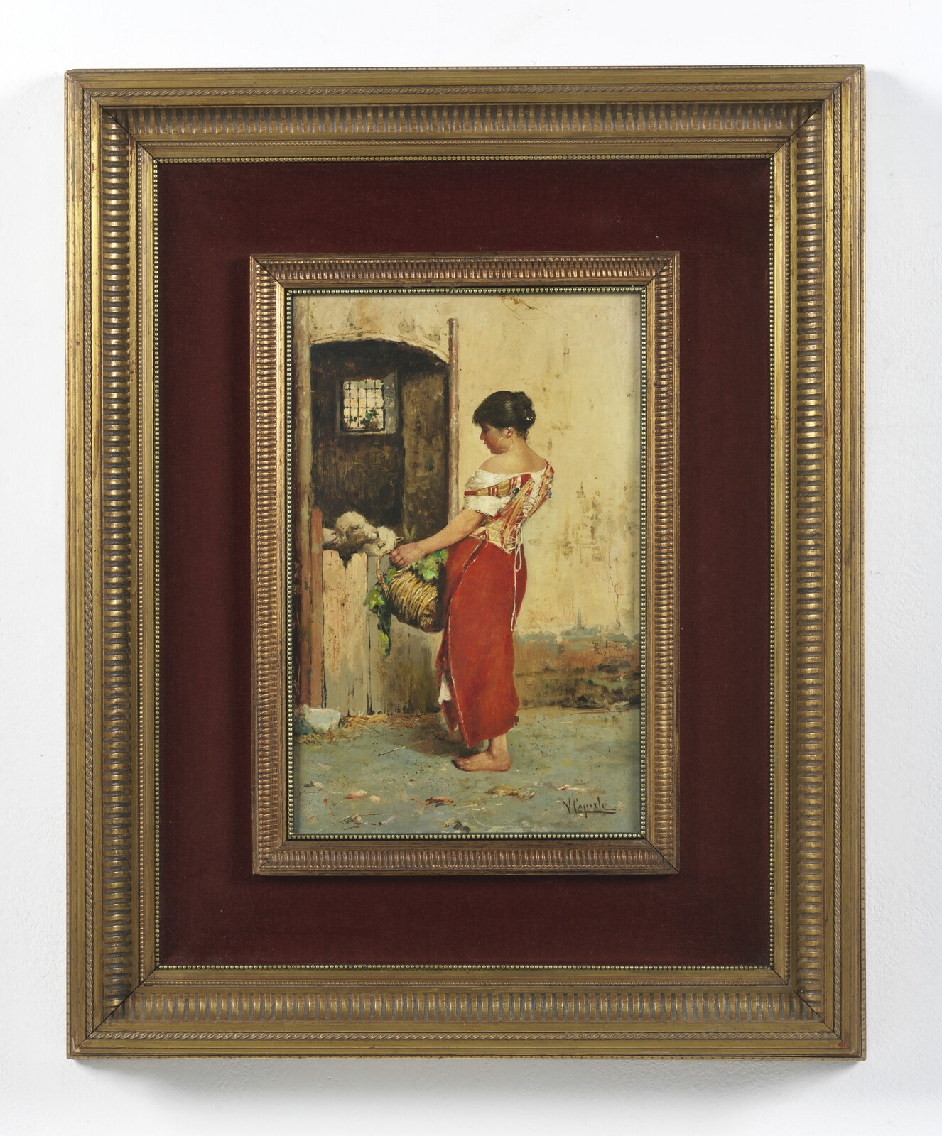 Vincenzo Caprile | Girl with sheep | MutualArt