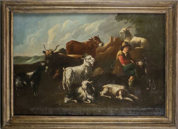 Philipp Peter Roos | Landscape with shepherd and herds | MutualArt