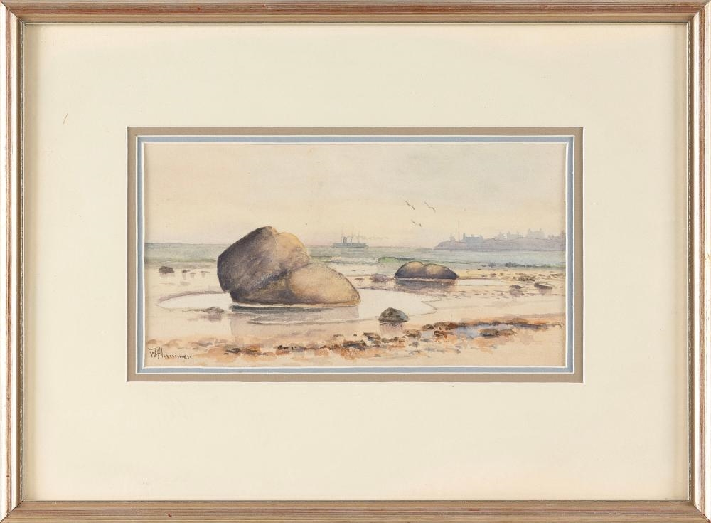 Willis Henry Plummer | Coastal scene with steamship (1935) | MutualArt