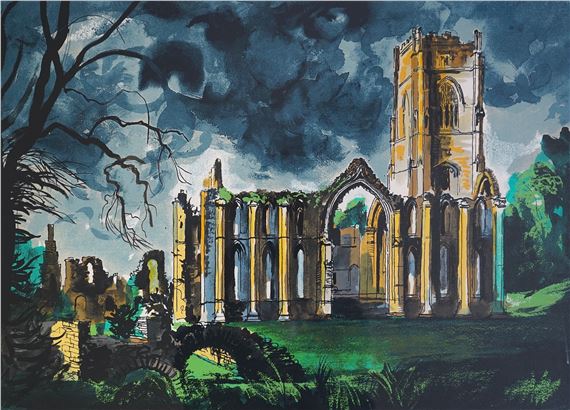 John Piper | John Piper (British, 1903-1992) Fountains Abbey, Yorkshire ...