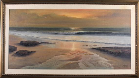 Maurice Meyer | seascape at sunset | MutualArt