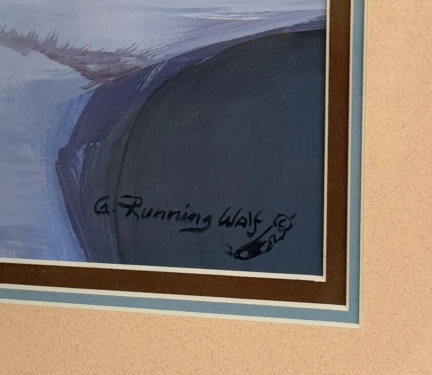 Gale Running Wolf | Gale Wolf Sr Indian Encampment Painting (1986 ...