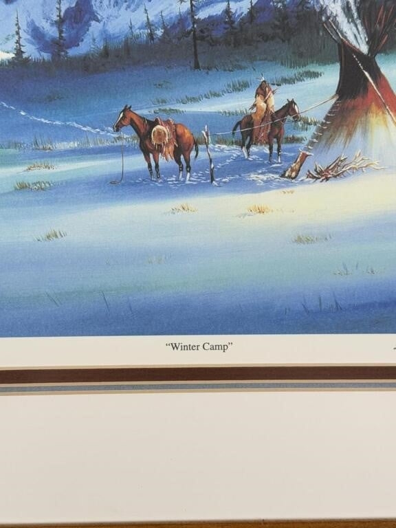 Gale Running Wolf | Gale Wolf Sr Indian Encampment Print | MutualArt