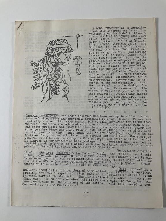 Vaughn Bodé | Vaughn Bode Bulletin 1 + Gosh Wow No.2 1968 (1968) | MutualArt