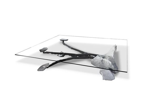 François Weil | Table basse en fer soudé et granite (Circa 2005 ...