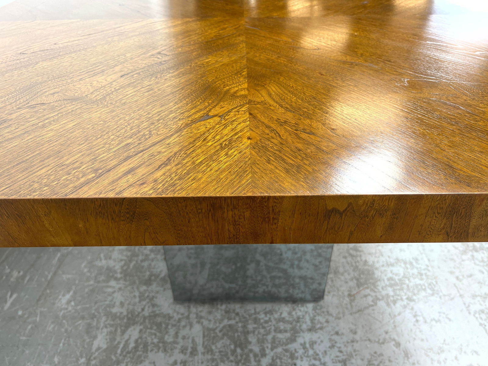 Milo Baughman | Milo Baughman Square Dining Table with Chrome Base ...