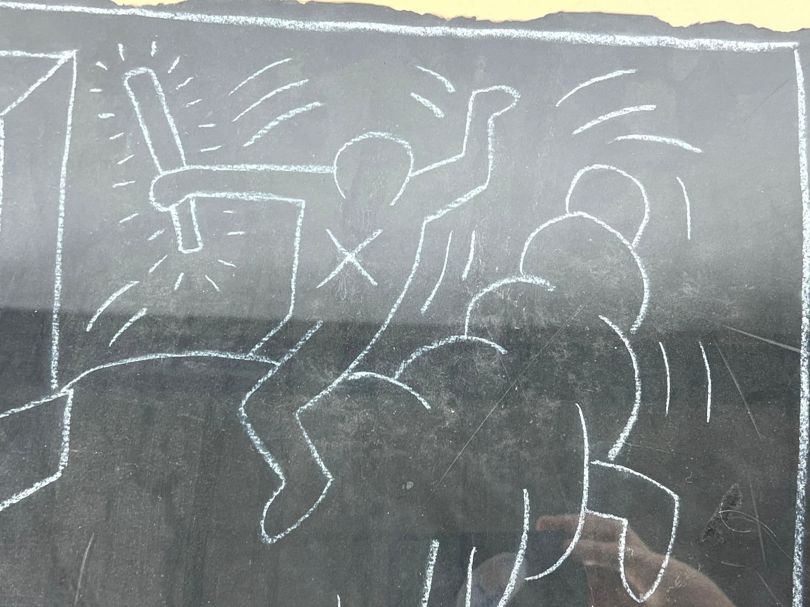 Keith Haring | KEITH HARING style chalk subway drawing. Framed (11 ...