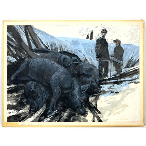 Franklin Mint | EDWARD VEBELL Wild Boars painting on Art Board. From ...