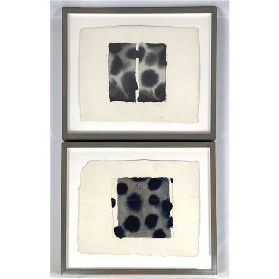 Jacqueline Humphries | 2pcs Jacqueline Humphries Ink on Paper Paintings ...