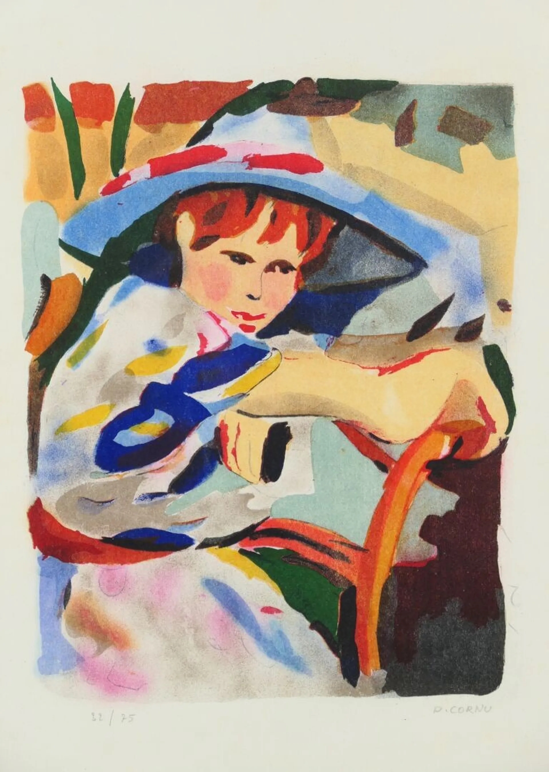 Pierre Cornu | Femme au chapeau | MutualArt