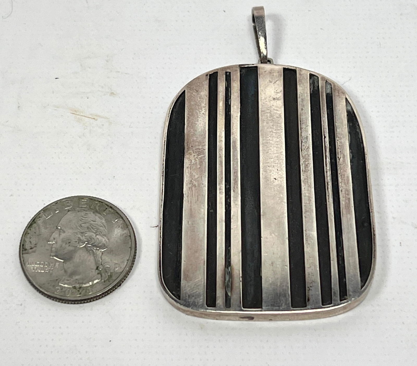 Sterling | BURLE MARX Sterling Silver Modernist Pendant. Studio. Large ...